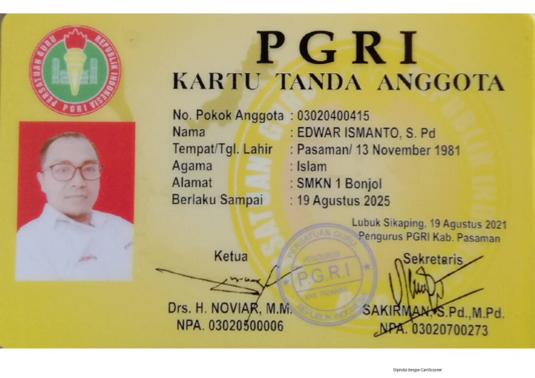 Kartu PGRI | PDF