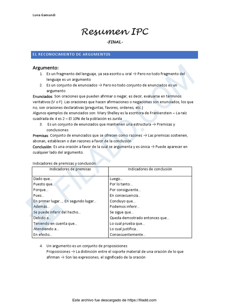 0 - Resumen IPC Final | PDF | Teorema | Axioma