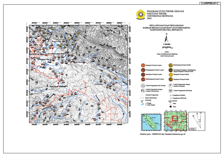 Lampiran C Peta Lintasan Dan Pengamatan - Anju - G - Marbun | PDF