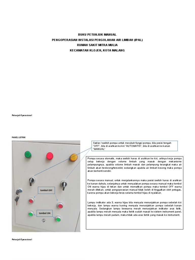 Penjelasan Manual IPAL | PDF