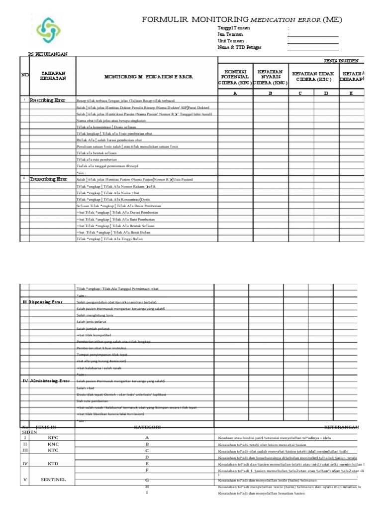 Kupdf.net Formulir Monitoring Medication Error | PDF