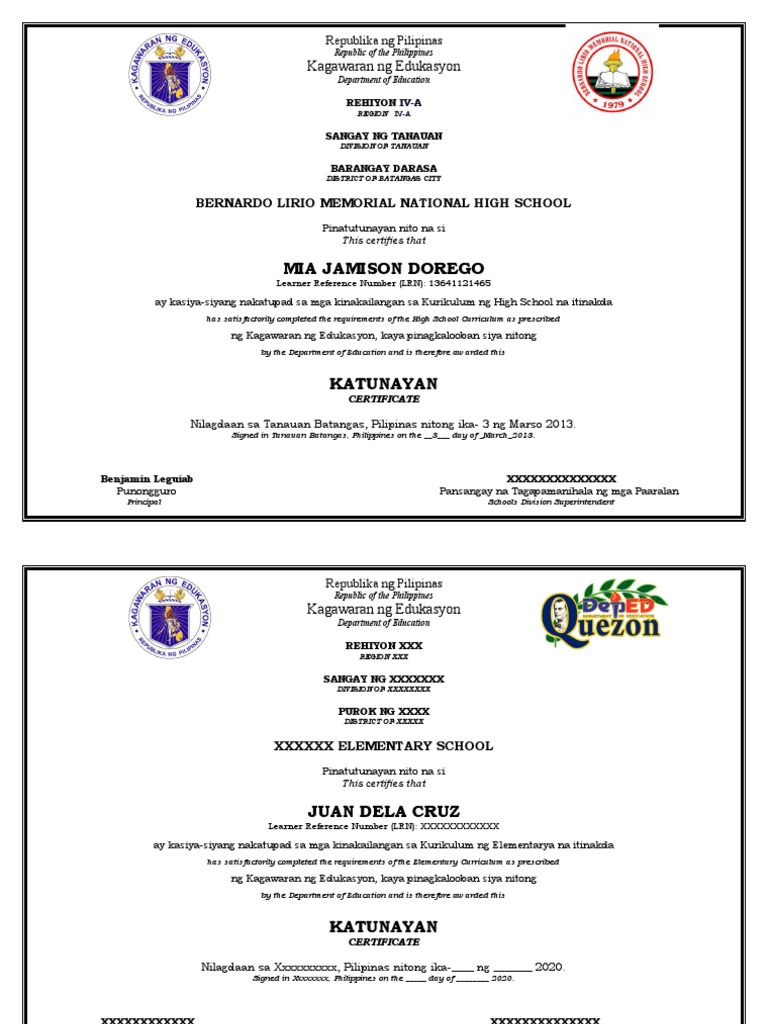 Certificates of Completion and Diploma | Download Free PDF | Secondary ...