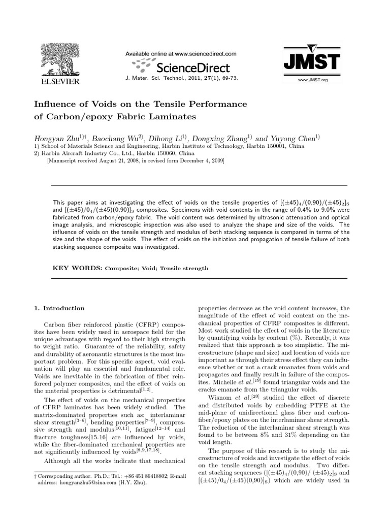 Carbon/Epoxy Laminate Voids Impact | PDF | Strength Of Materials | Fracture