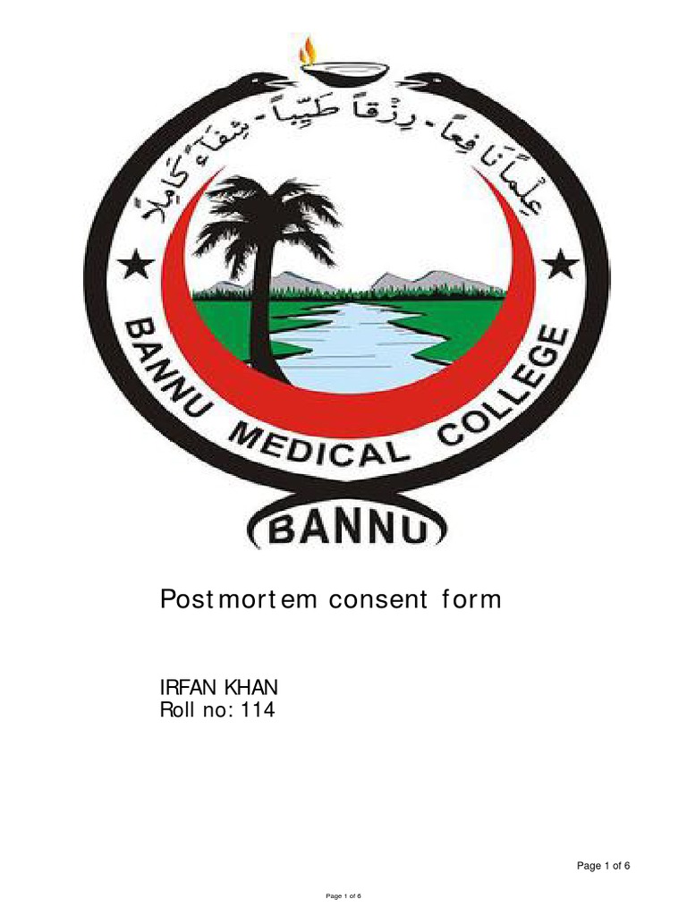 Post Mortem Consent Form | PDF | Autopsy | Biopsy