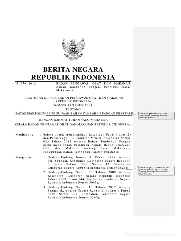 Batas Maksimum Penstabil Pangan | PDF