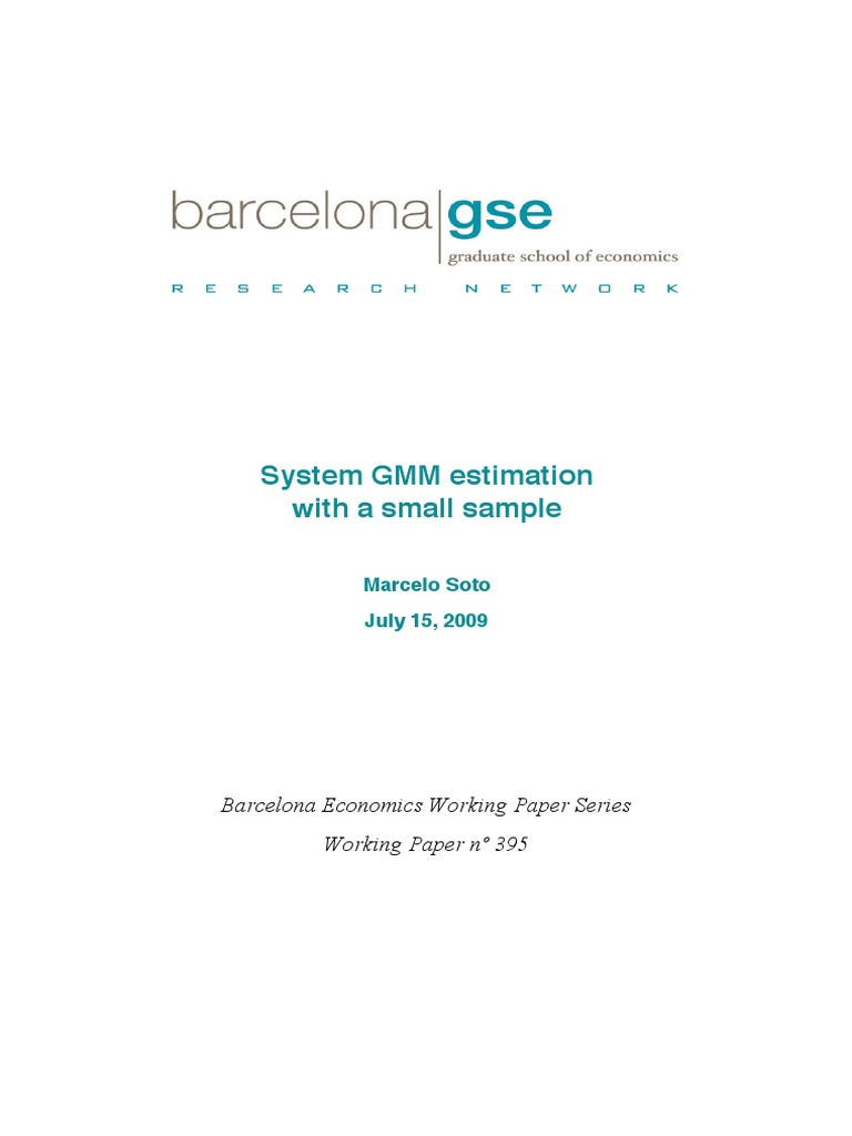 System GMM With Small Sample | PDF | Econometrics | Estimator