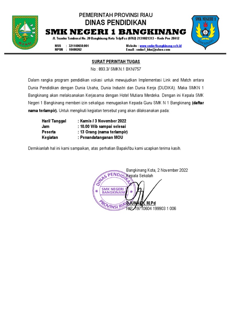 SPT Mou Hotel Mutiara Merdeka Ok | PDF
