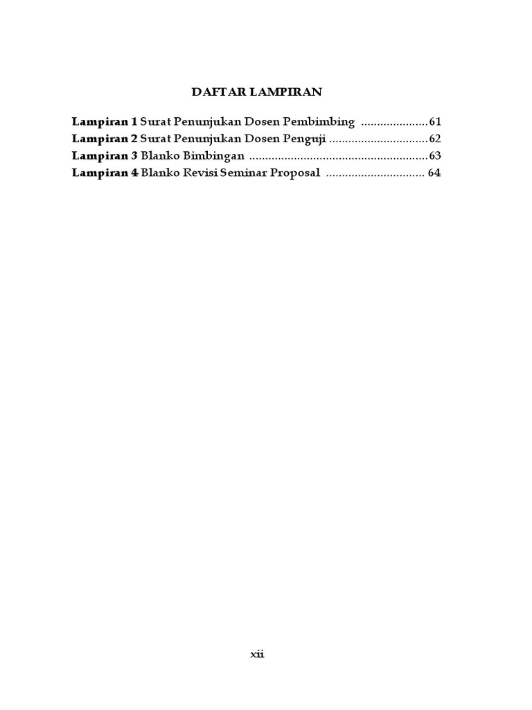 Contoh Daftar Lampiran Skripsi | PDF