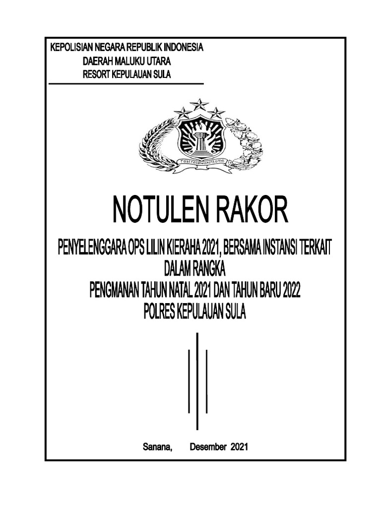 Laporan Pelaks Giat Tatap Muka (Notulen Rakor) | PDF