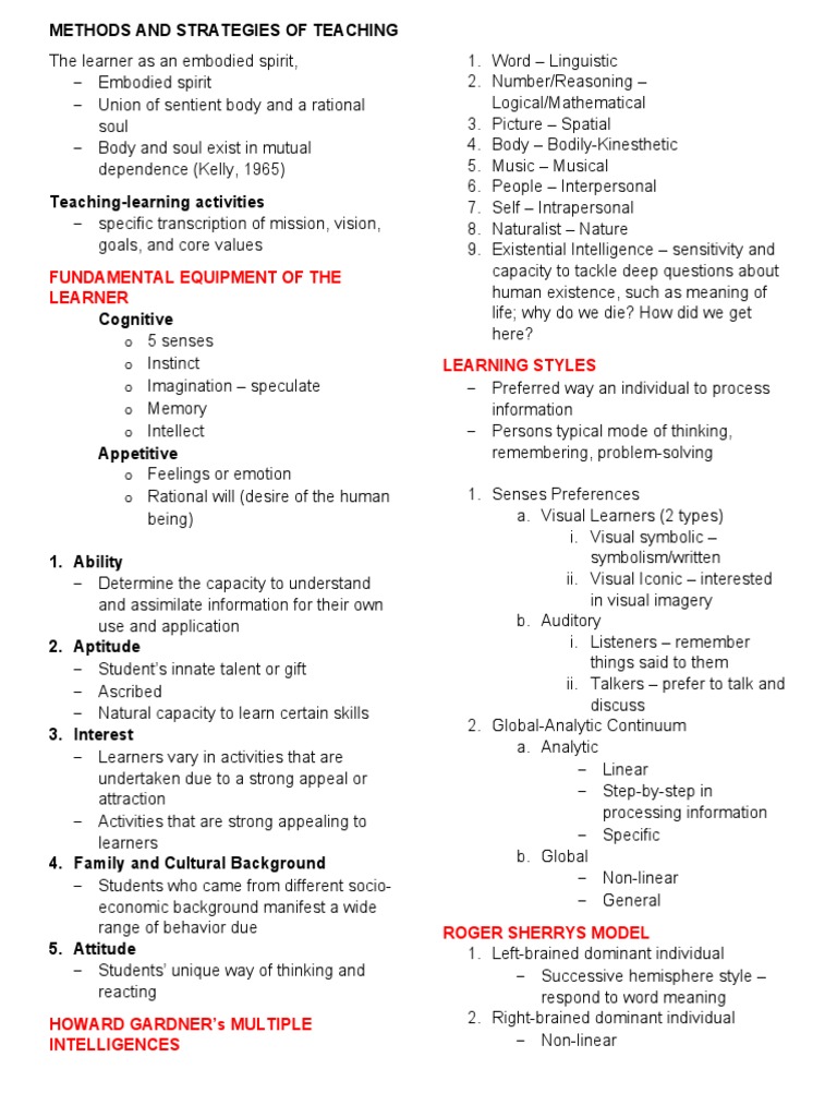 Methods-and-Strat-of-Teaching | PDF | Learning | Constructivism (Philosophy Of Education)