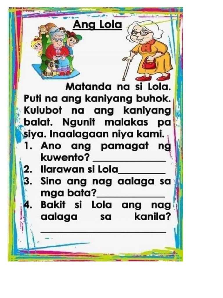 Filipino Reading Comprehension (Part 1) | PDF