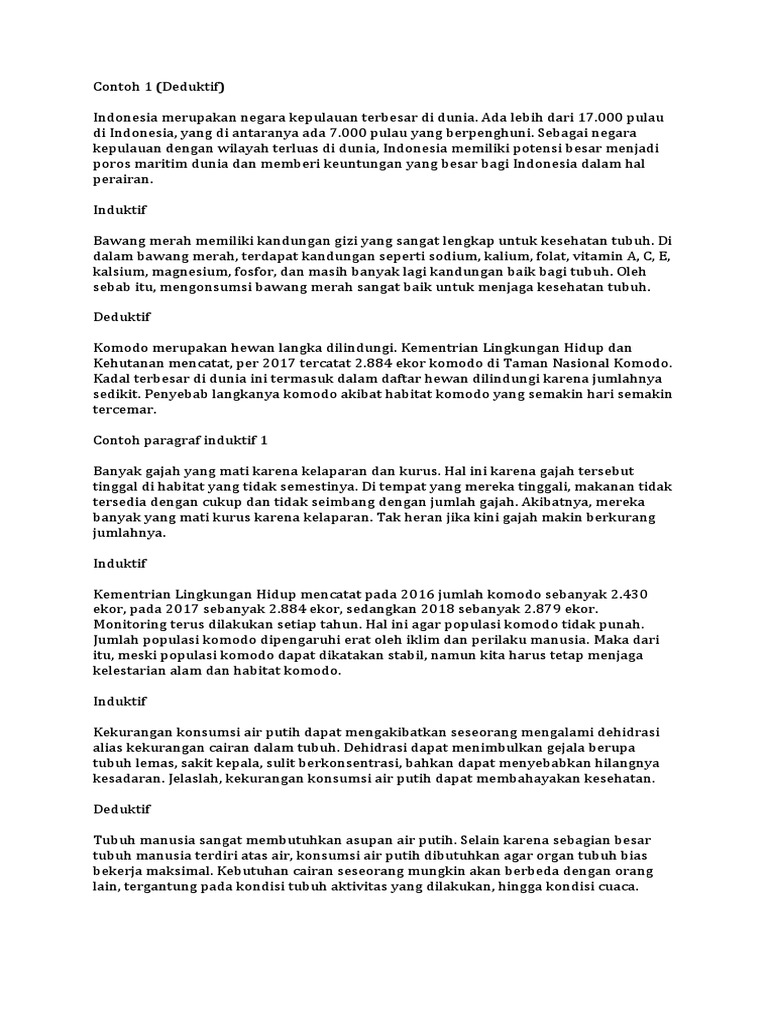 Paragraf Induktif Dan Deduktif | PDF