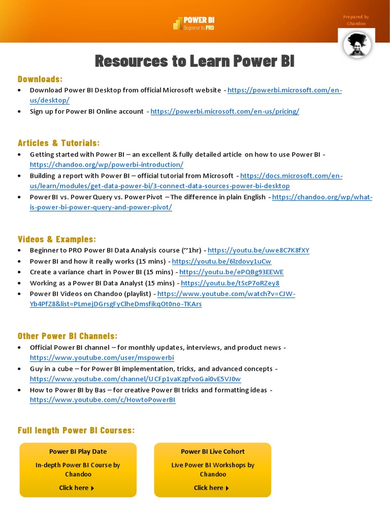 Resources To Learn Power BI 2023 | PDF