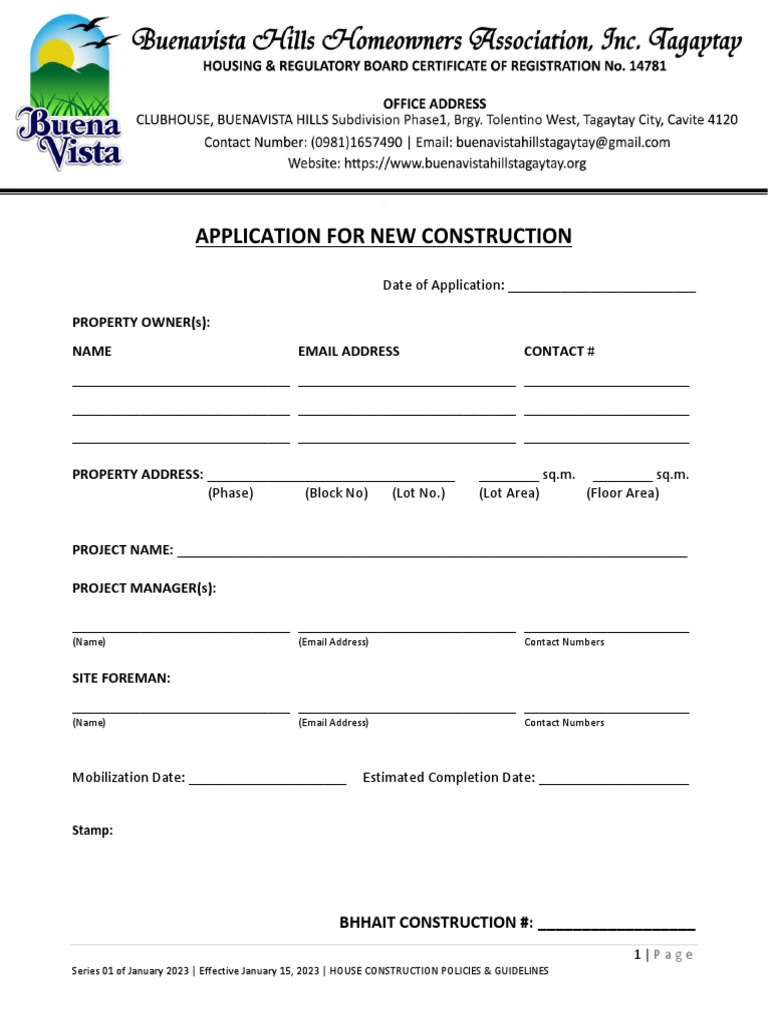 House Construction Policies and Guidelines-2023 0115 | PDF | General ...