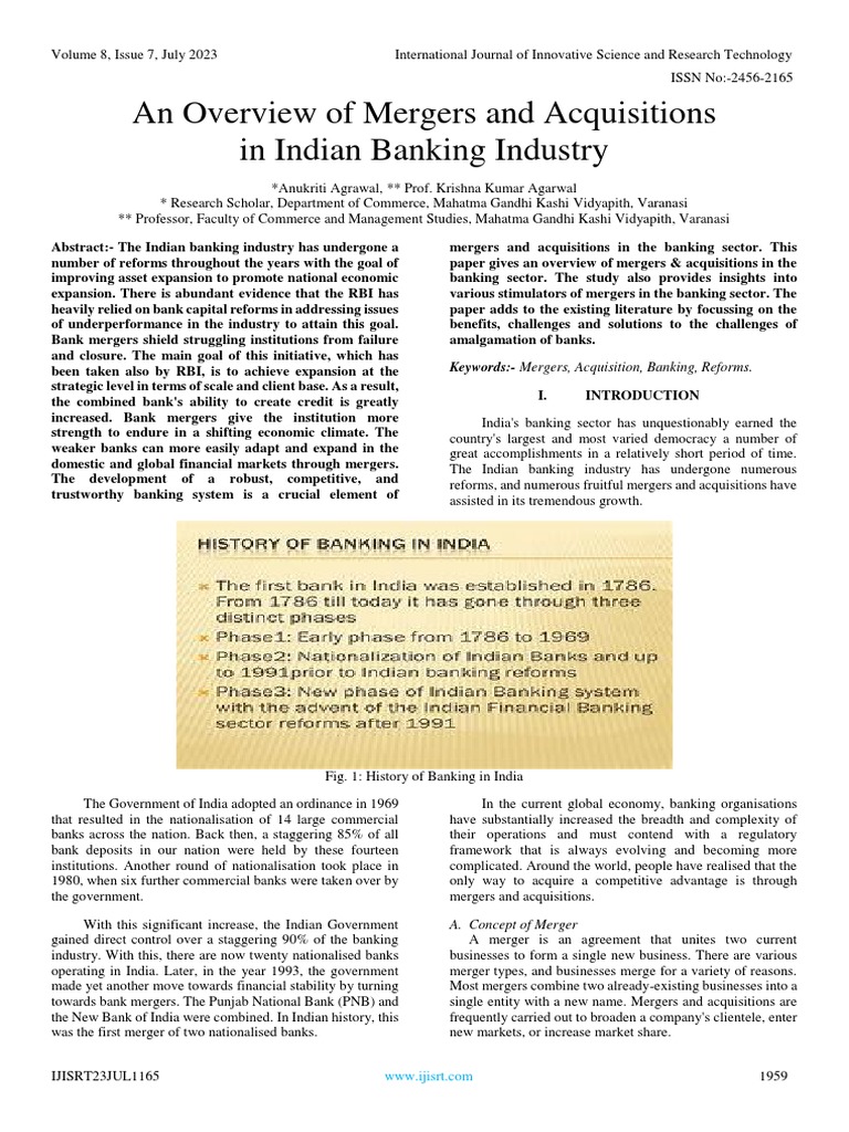 An Overview of Mergers and Acquisitions in Indian Banking Industry ...