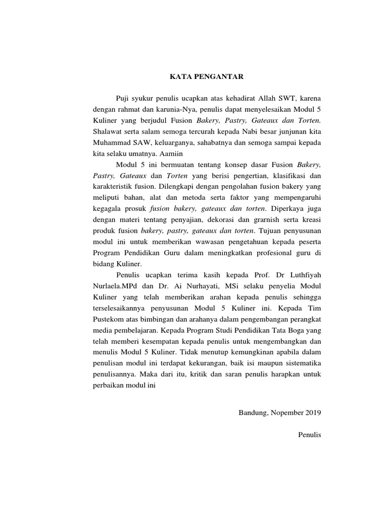 Kuliner Modul 5 Fushion Bakery, Gateaux Dan Torten | PDF