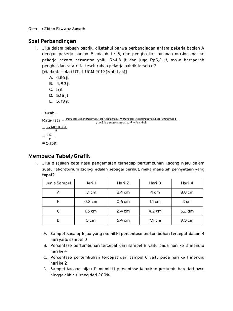 Soal II Latihan UTBK | PDF