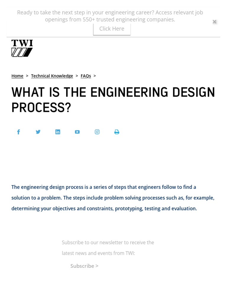 What Is The Engineering Design Process? A Complete Guide - TWI | PDF | Engineering Design ...