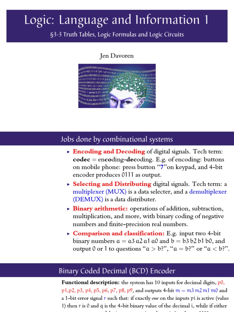 03 3.3 Truth Tables Logic Formulas Logic Circuits 28-54 | PDF ...
