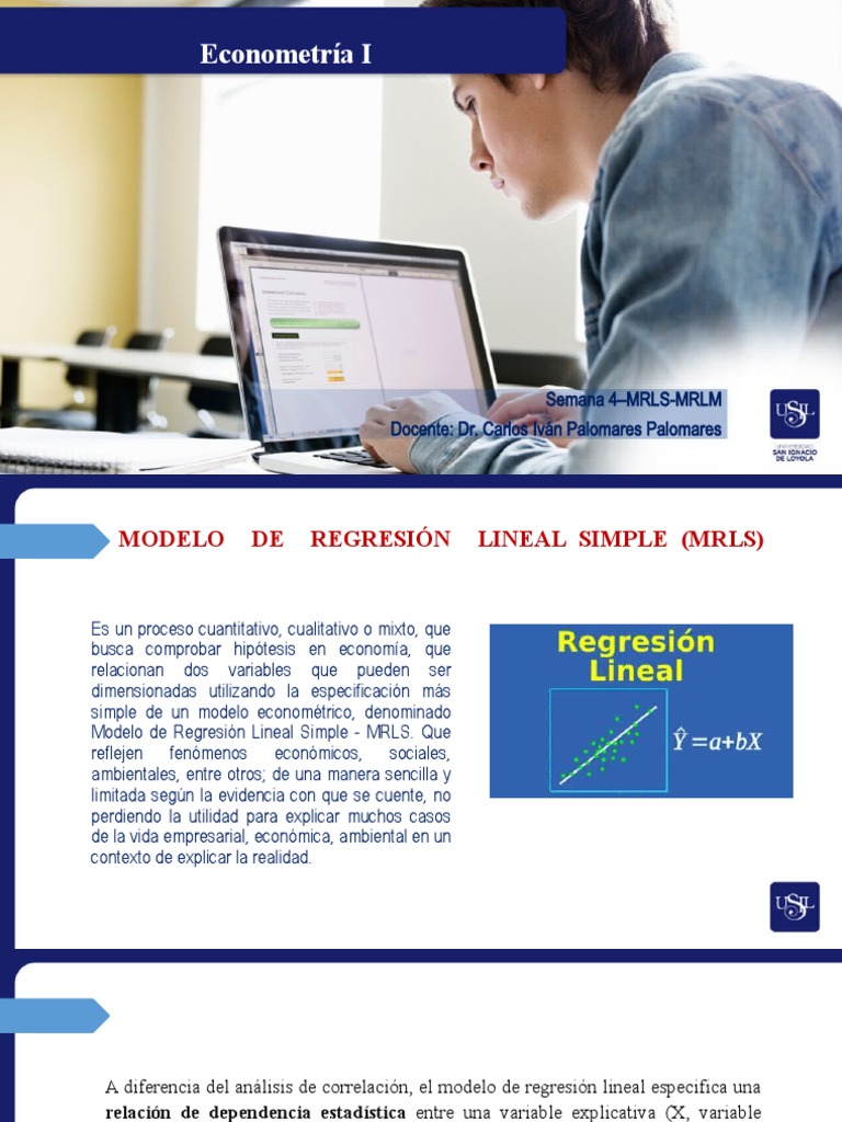Sesion 4-Econometría I - 2021 - 1 - USIL | PDF | Análisis de regresión | Regresión lineal
