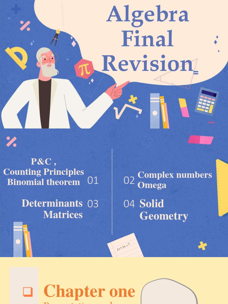 Algebra Final Revision Sheet - Compressed | PDF | Complex Number | Area