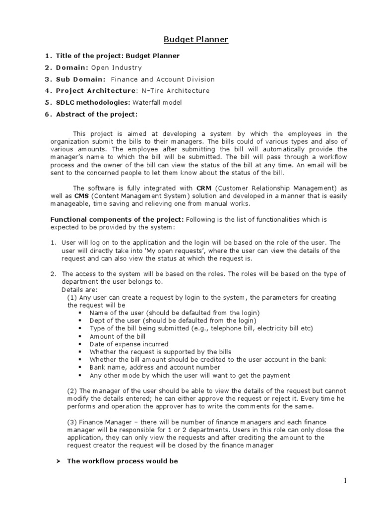 BILL MANAGEMENT SYSTEM WITH TITLE Budget Planner Abstract | PDF | Databases | Microsoft Sql Server