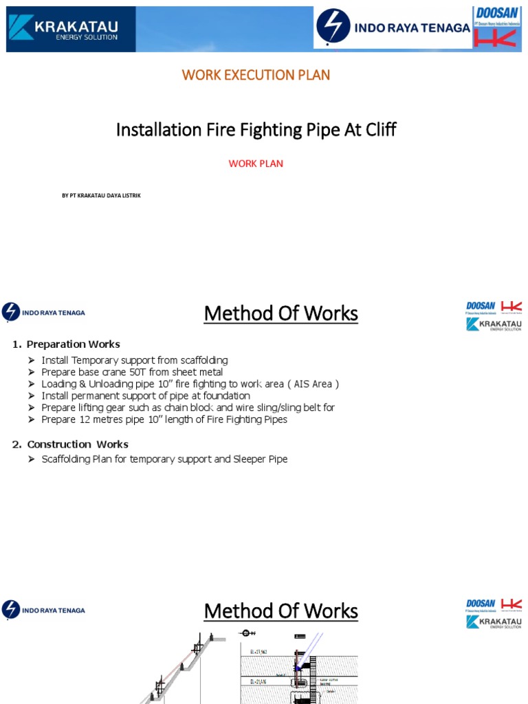 EXECUTION PLAN FOR FF PIPE AT CLIFF | PDF