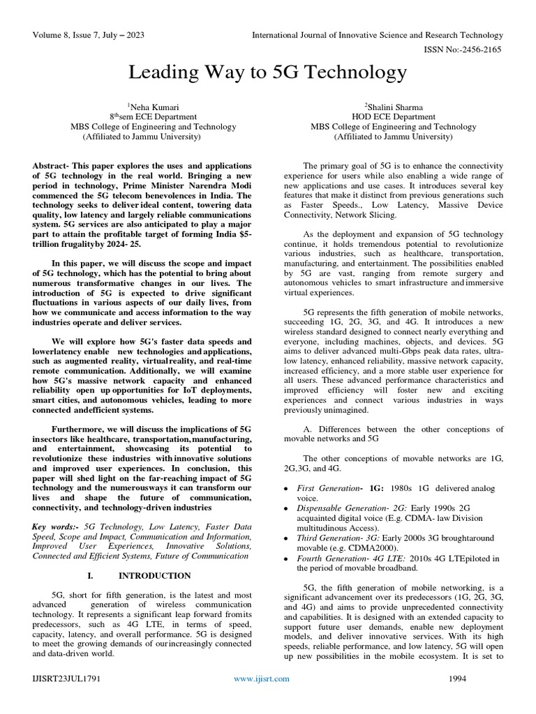 Leading Way To 5G Technology | PDF | Business | Computers