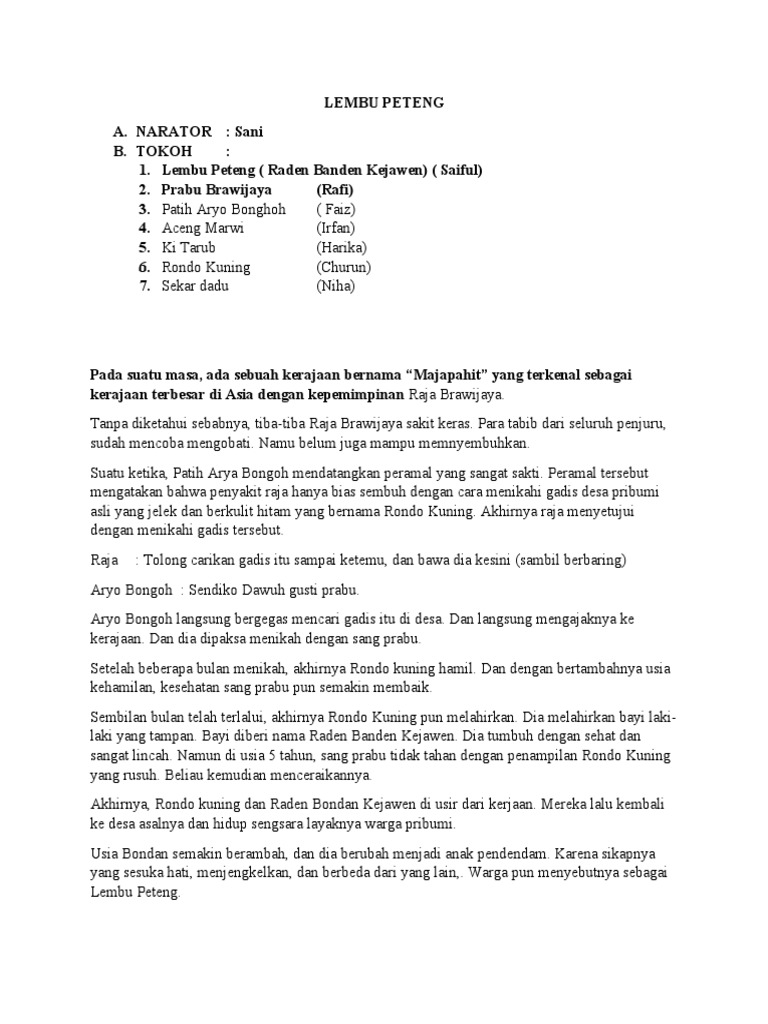 Kisah Lembu Peteng dan Balas Dendam | PDF