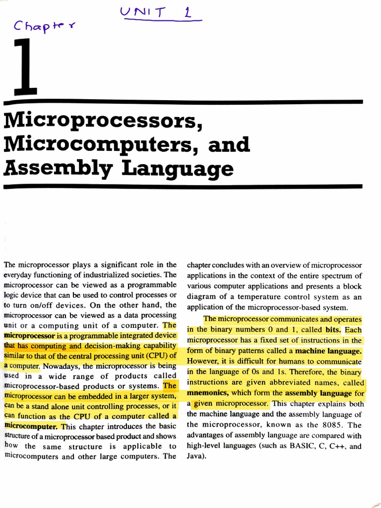 Microprocessor, Microcomputer and Assembly Language | PDF | Central Processing Unit ...