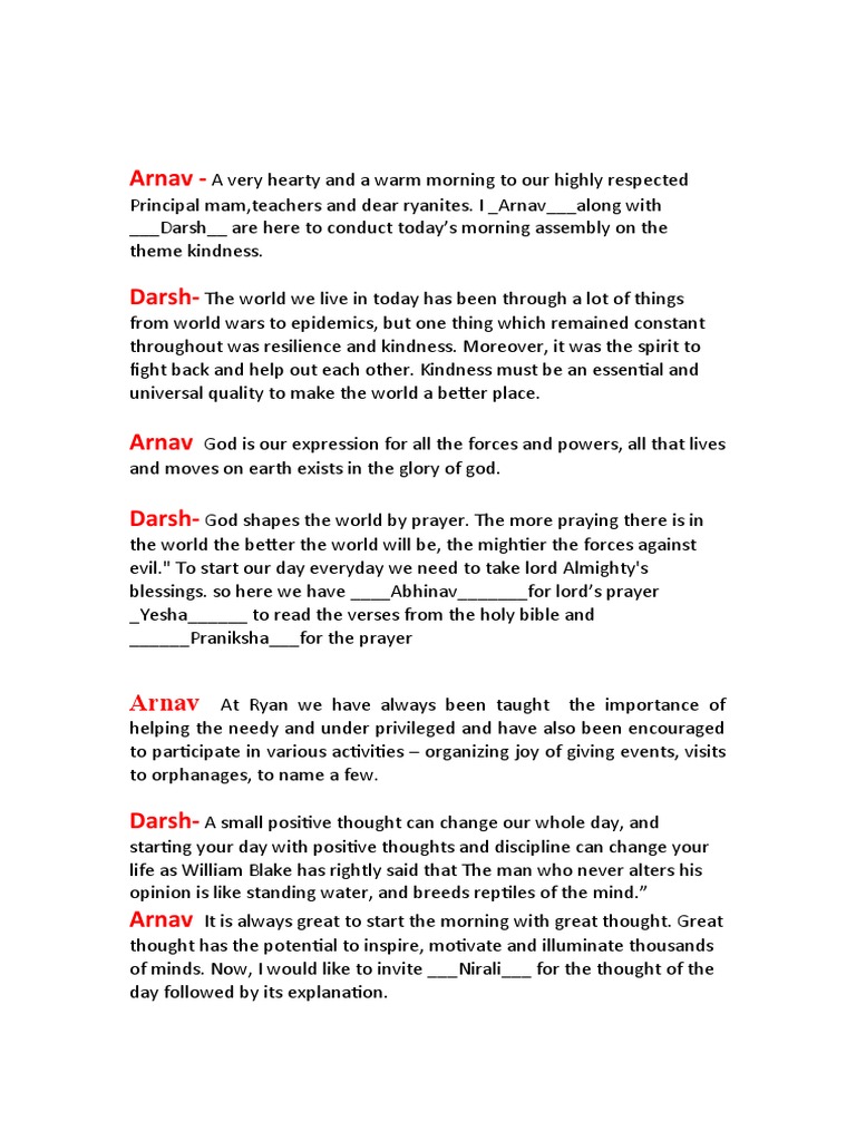 ASSEMBLY | PDF | Prayer