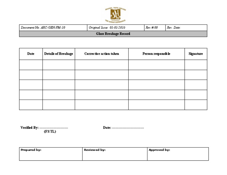 Glass Breakage Record | PDF