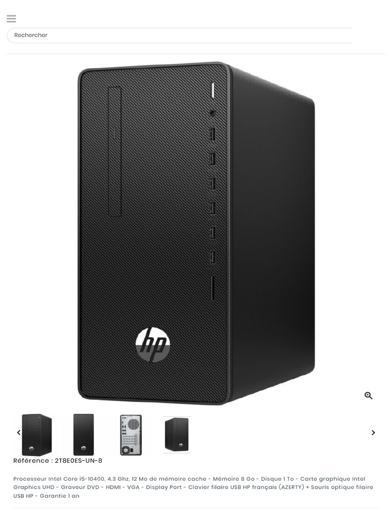 PC de Bureau HP Pro 300 G6 - I5 10è Gén - 8 Go | PDF | PC compatibles ...