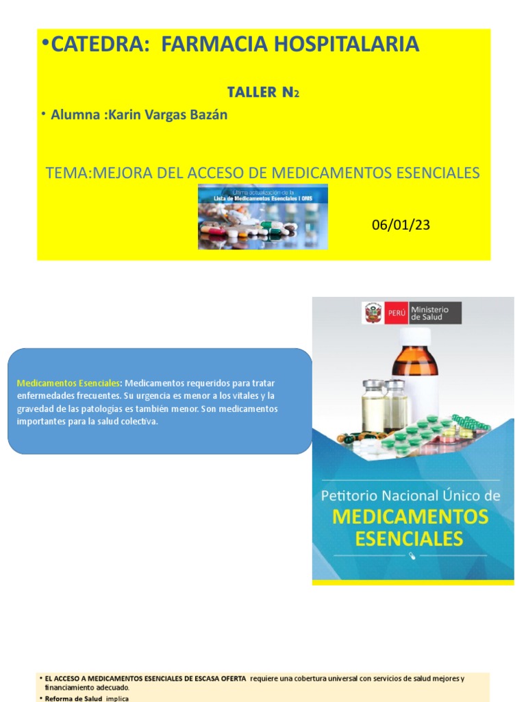 Acceso a Medicamentos Esenciales | PDF | Farmacia | Medicamentos con receta