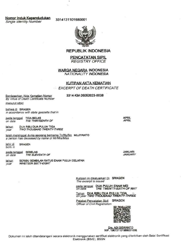 AKTE KEMATIAN | PDF