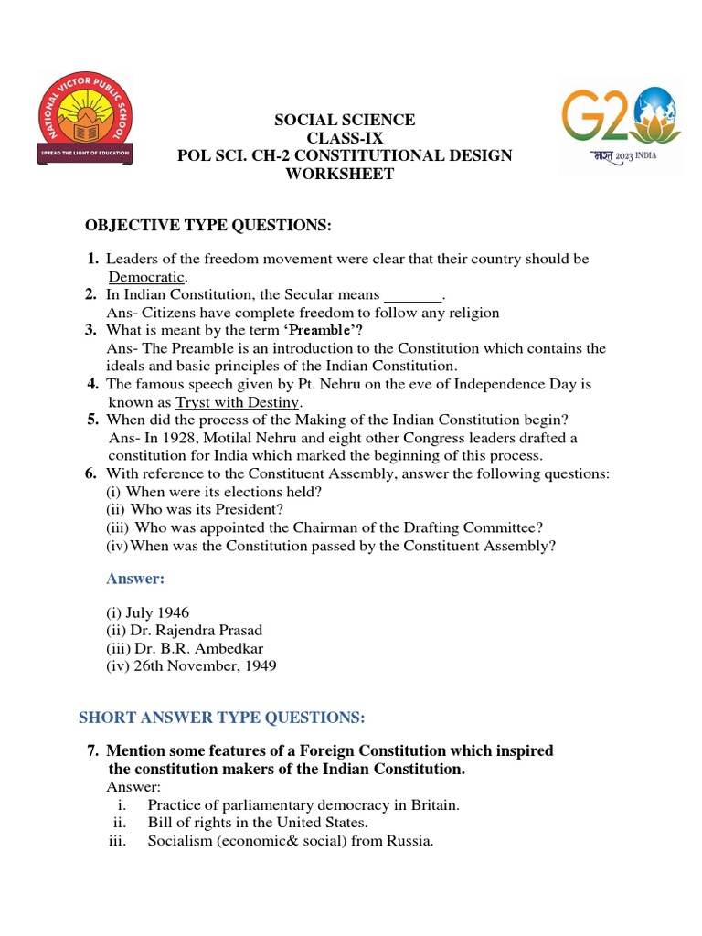 Class 9 Civic Ch2, History CH 2, Economics ch2, Worksheet | PDF ...