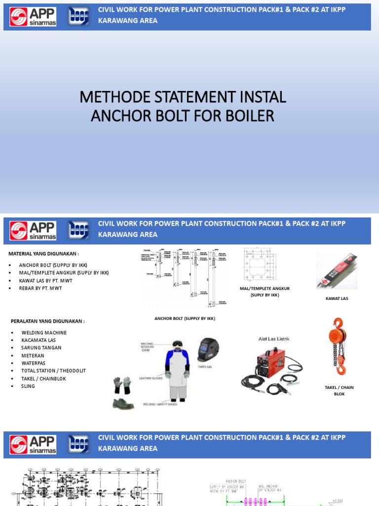 Instalasi Anchor Bolt Boiler | PDF