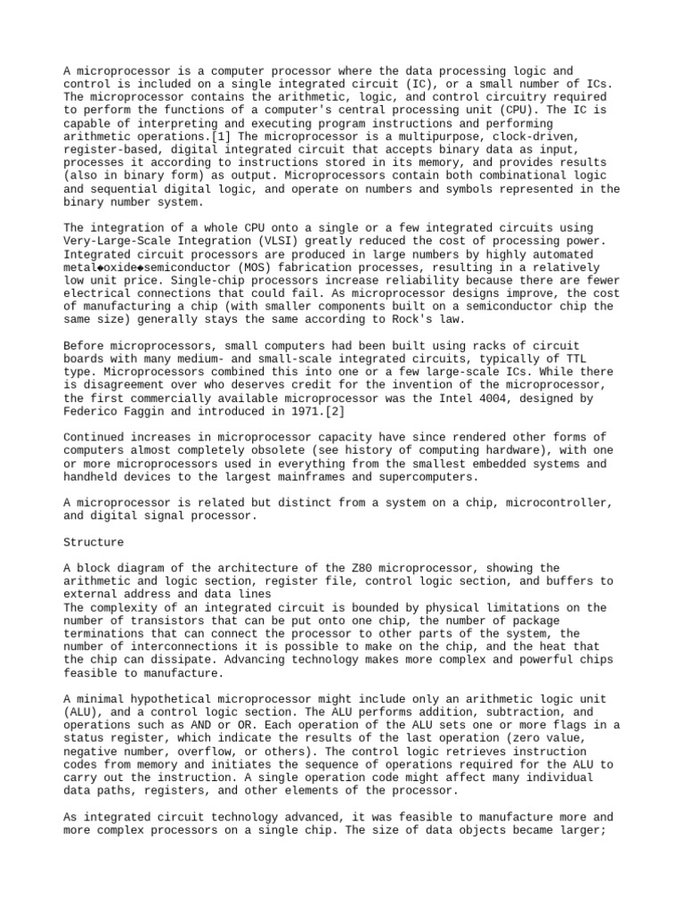 Microprocessor | PDF