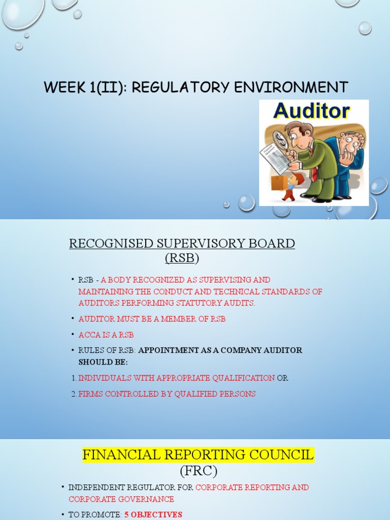Lecture 1 (Ii) - Regulatory Environment | PDF | Audit | Accounting