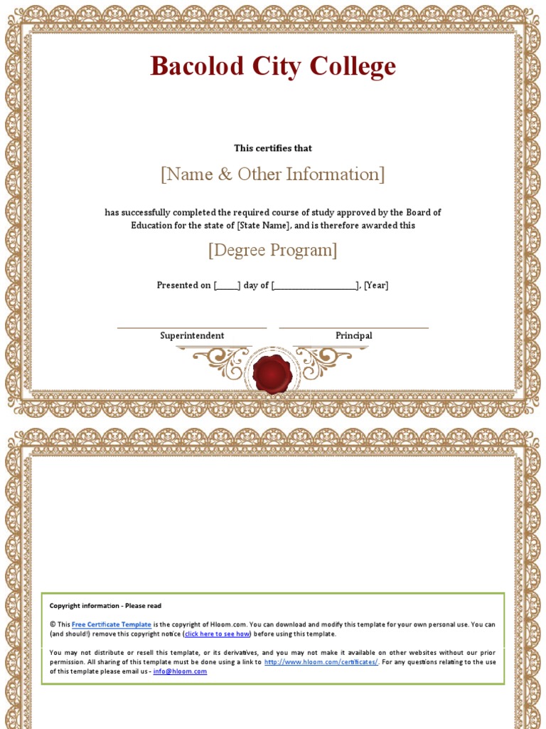 Degree Completion Certificate | PDF