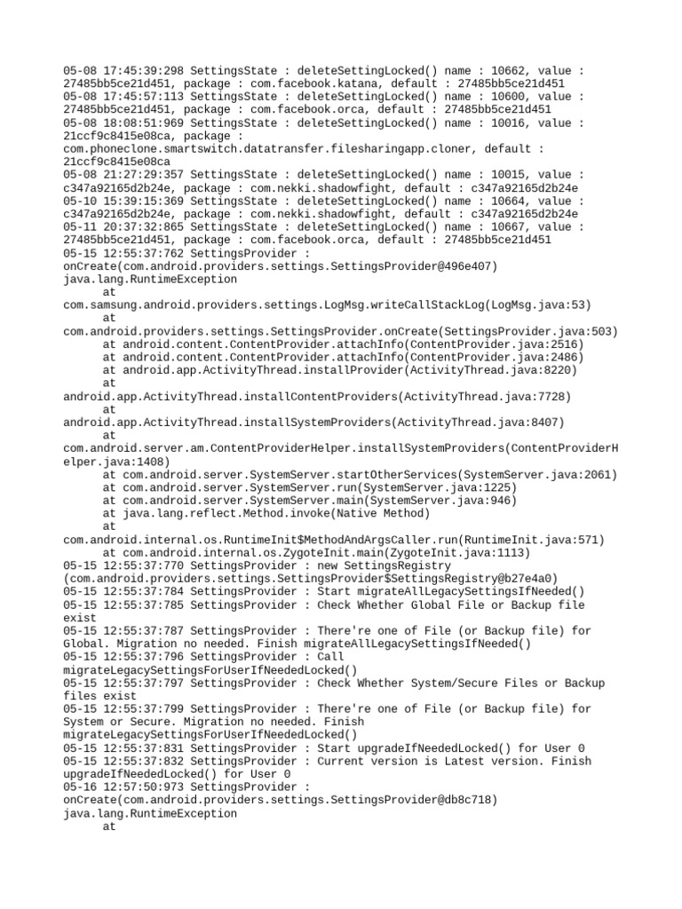 Settings Provider | PDF | Java (Programming Language) | Backup