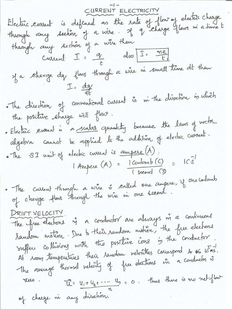 Ch3 Current Electricity | PDF