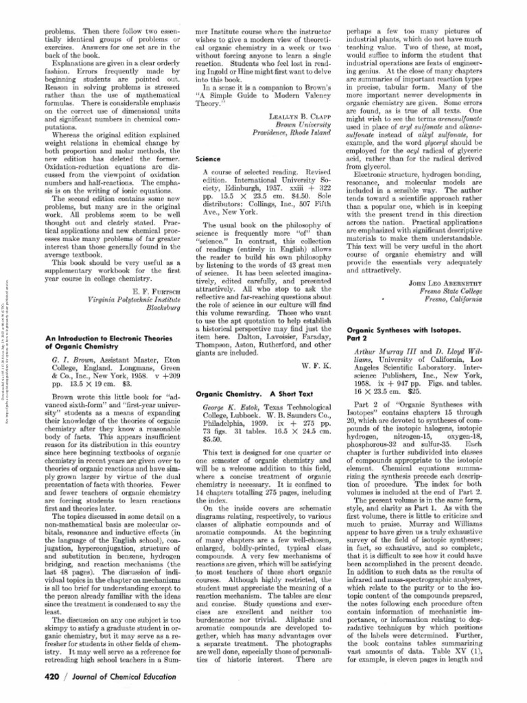 An Introduction To Electronic Theories of Organic Chemistry | PDF | Chemistry | Chemical Reactions
