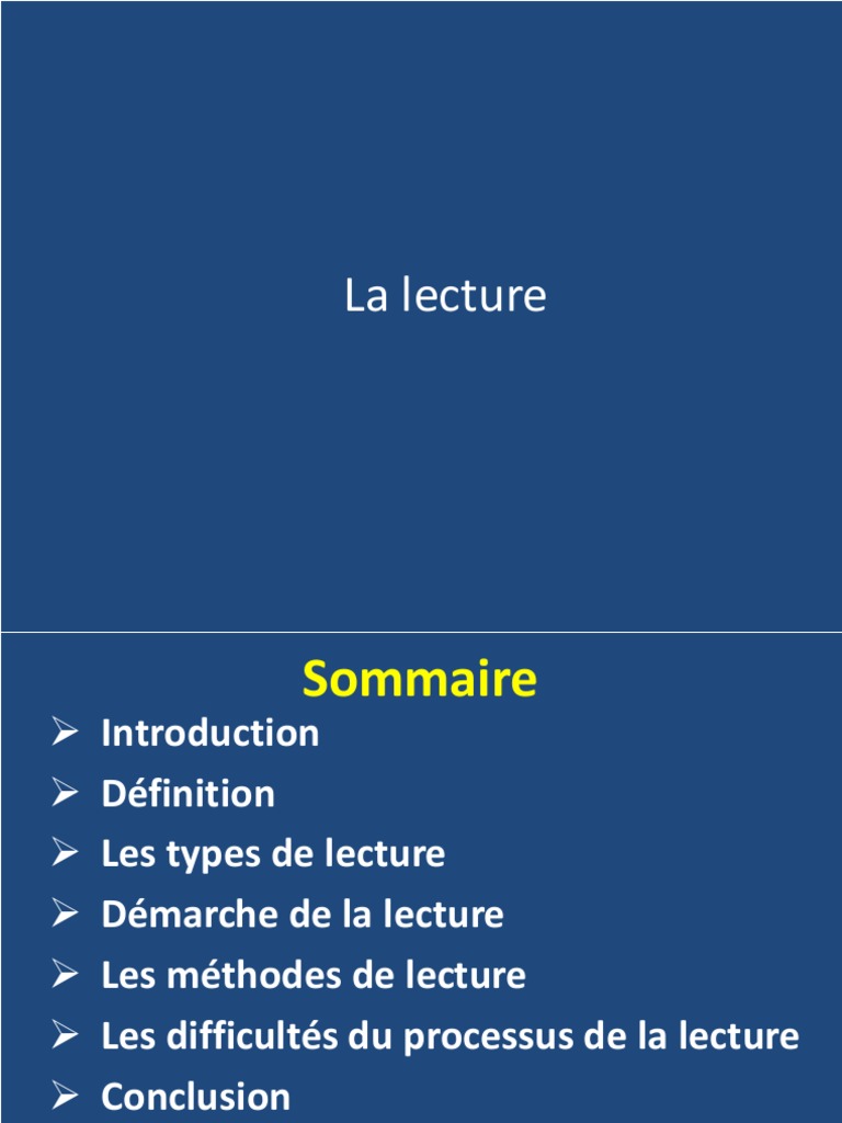Définition et types de lecture | PDF | Pédagogie | Communication humaine