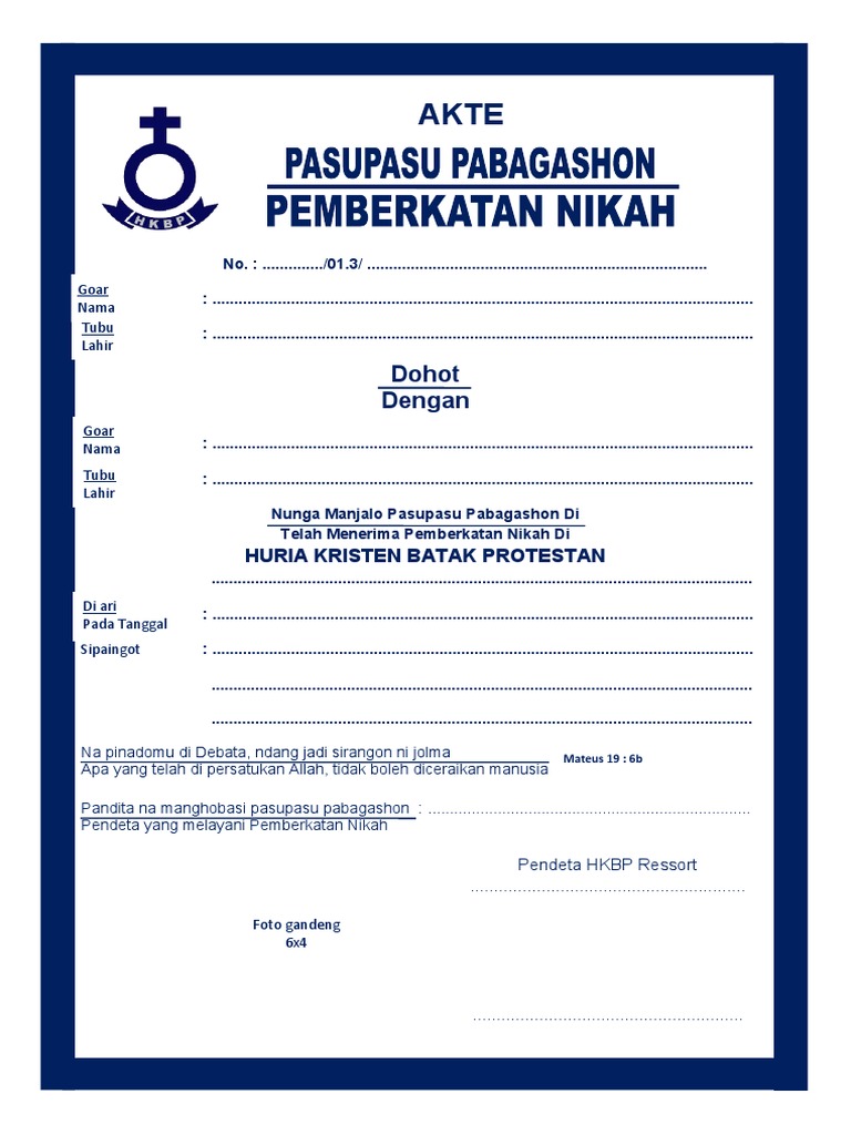 Akte Nikah Kristen | PDF