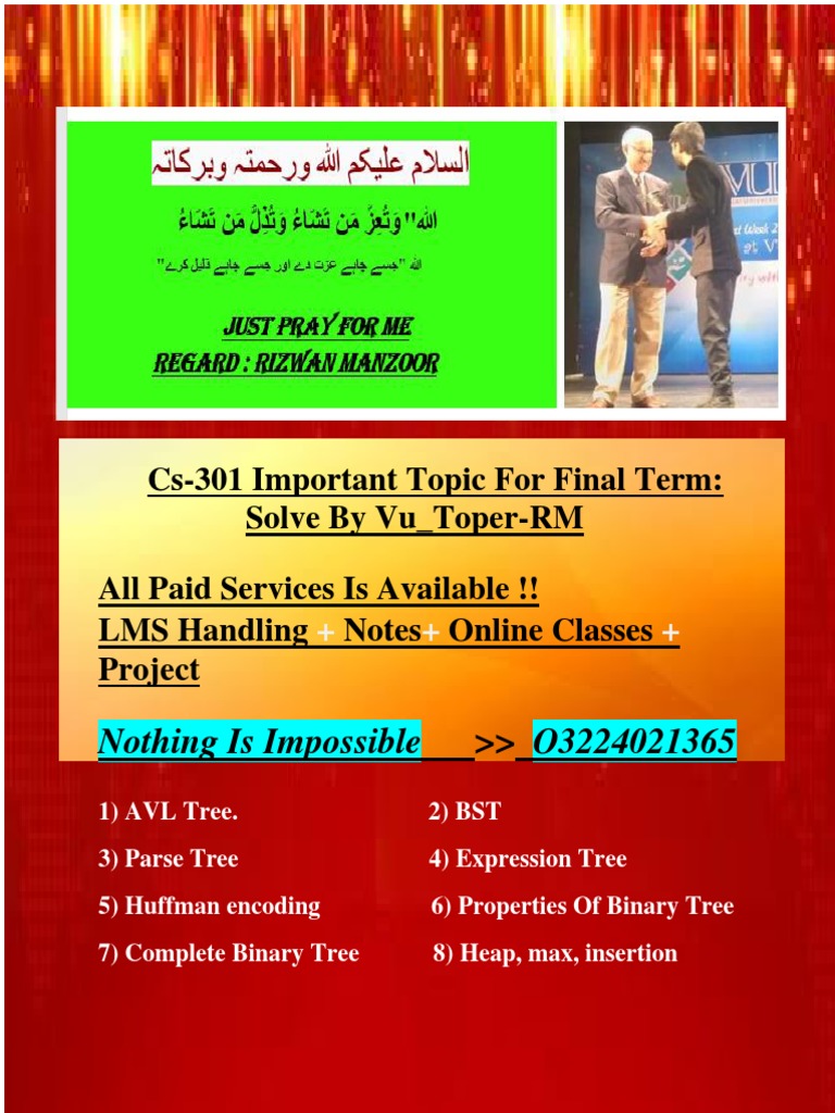 CS301 Current Paper FinalTerm by Vu Topper RM | PDF | Teaching Methods & Materials | Technology ...