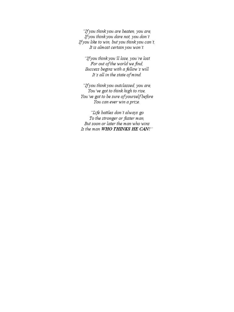 If You Think You Are Beaten | PDF