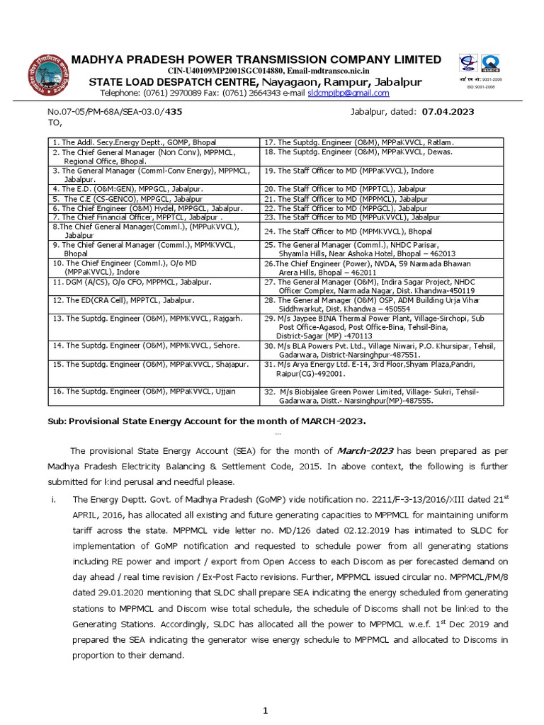G Web Files Sea Files Issuedon 07-04-2023 March-2023 | PDF | Power (Physics) | Renewable Energy
