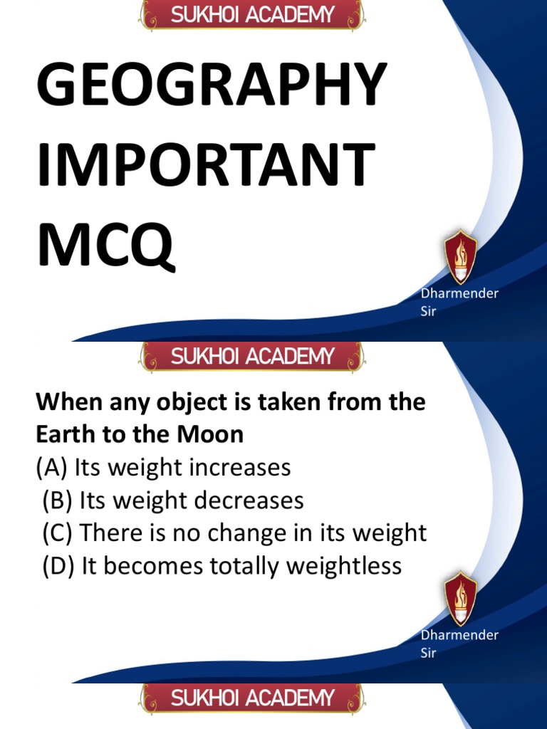 Geo MCQ | PDF | Physical Geography | Earth Sciences