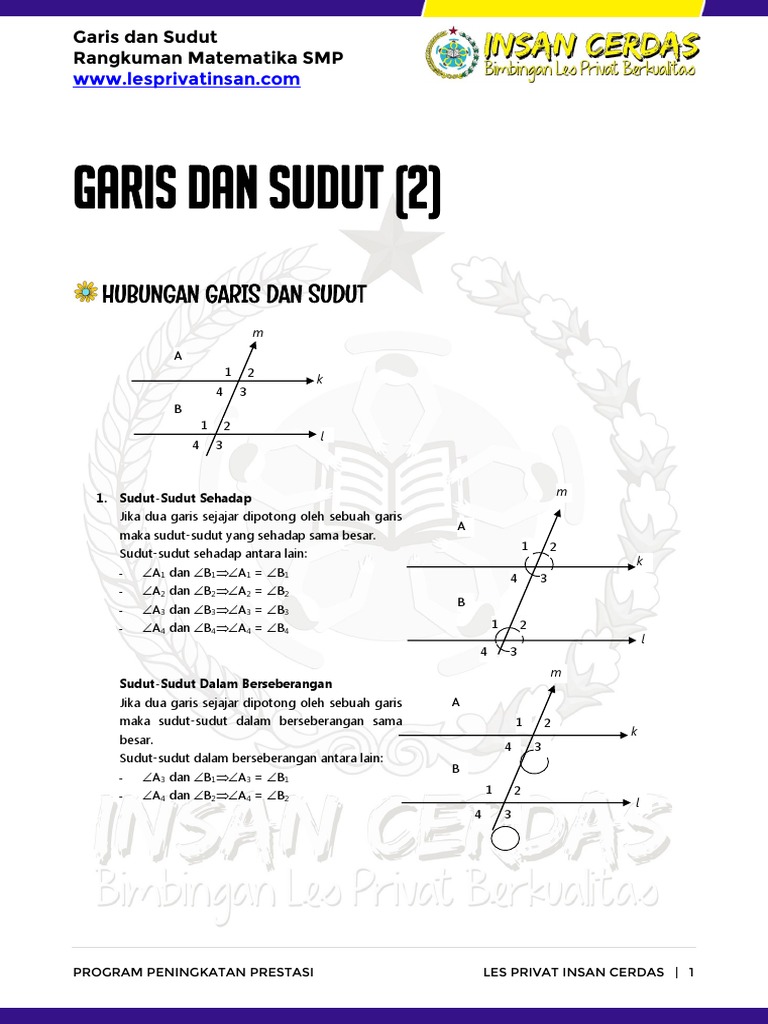 Garis Dan Sudut (2) Hubungan Garis Dan Sudut - Rangkuman Matematika SMP ... Garis Dan Sudut (2) Hubungan Garis Dan Sudut - Rangkuman Matematika SMP ...